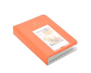 64 pockets colorful fuji instax mini book style photo album holder card holder for fujiflim instax mini 7s mini 8 mini 25 mini 50s films - orange