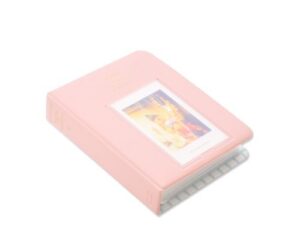 64 pockets colorful fuji instax mini book style photo album holder card holder for fujiflim instax mini 7s mini 8 mini 25 mini 50s films - pink