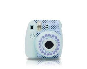 floral fuji mini camera sticker for fujifilm instax mini 8 - blue