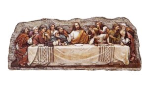 joseph's studio by roman - the last supper wall plaque, 5" h and 12.25" w, resin and stone, religious gift, wall decoration, collection, durable, long lasting