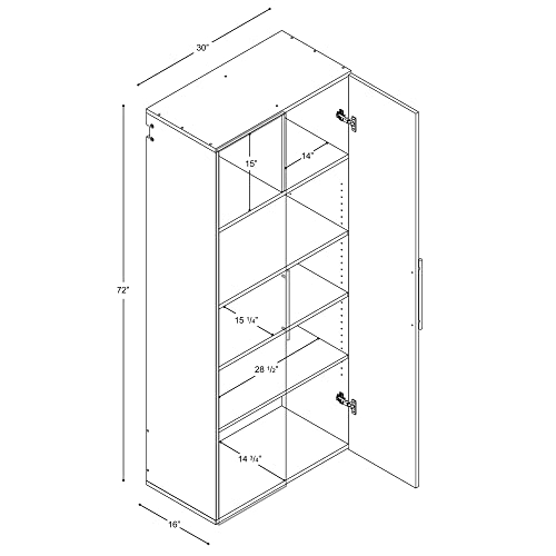 HangUps Large Storage Cabinet, 30", Light Gray