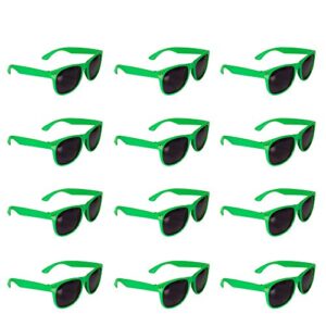 windy city novelties 12 pack green retro sunglasses