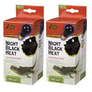 zilla night black heat incandescent bulb for reptiles [set of 2] watt: 100 watts