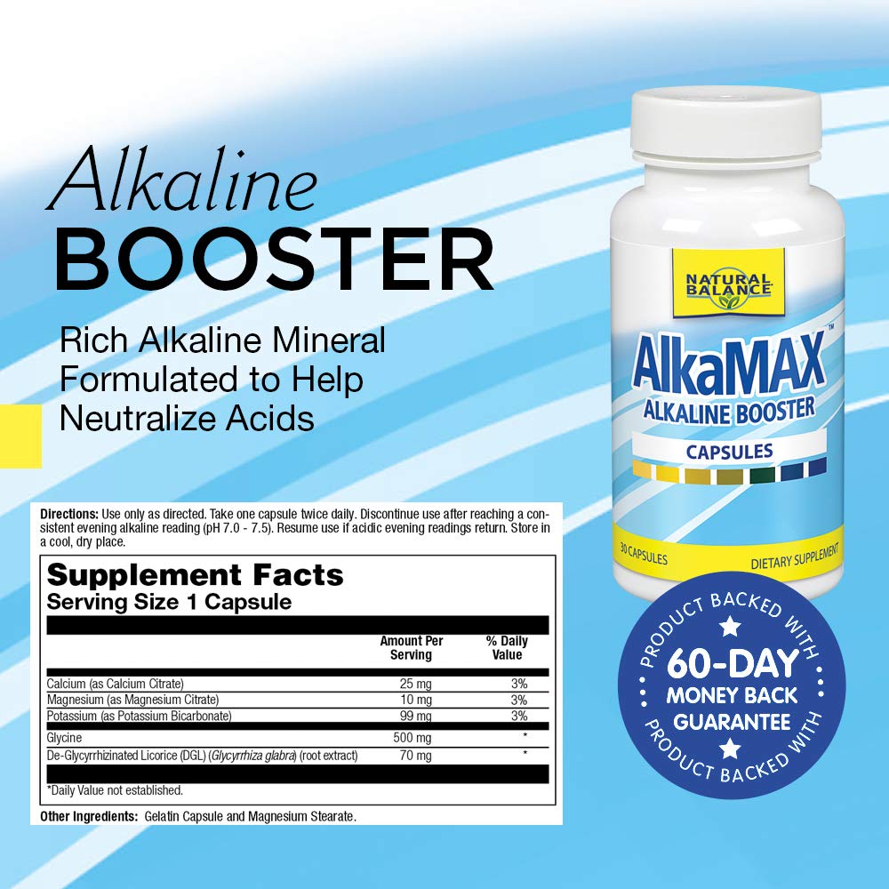 Natural Balance AlkaMax Capsules | pH Booster w/Calcium, Magnesium & Potassium | Formulated to Help Neutralize Acidity | 30 CT