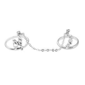 Spinningdaisy Love You Double Finger Slave Chain Ring (Silver-plated-base)