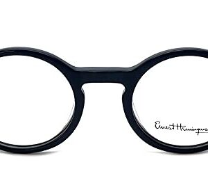 Ernest Hemingway Round Designer Eyeglasses H4616 Black Medium 47 mm Spring Hinge