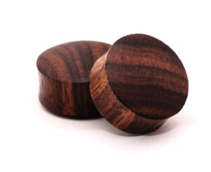 mystic metals body jewelry pair of sono wood plugs - 1 1/8” - 28mm - sold as a pair