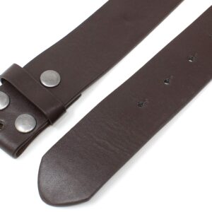 BC Belts Leather Belt Strap with Smooth Grain Finish 1.5" Wide with Snaps (Brown-M)