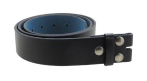 bc belts leather belt strap with smooth grain finish 1.5" wide with snaps (black-m)