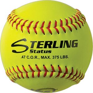 sterling game leather 11" fastpitch softball.47c.o.r, 375 lb. compression (dozen)