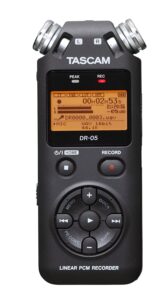 tascam portable studio recorder, black, 7.5 x 2.4 x 1.2 inches (dr-05v2)