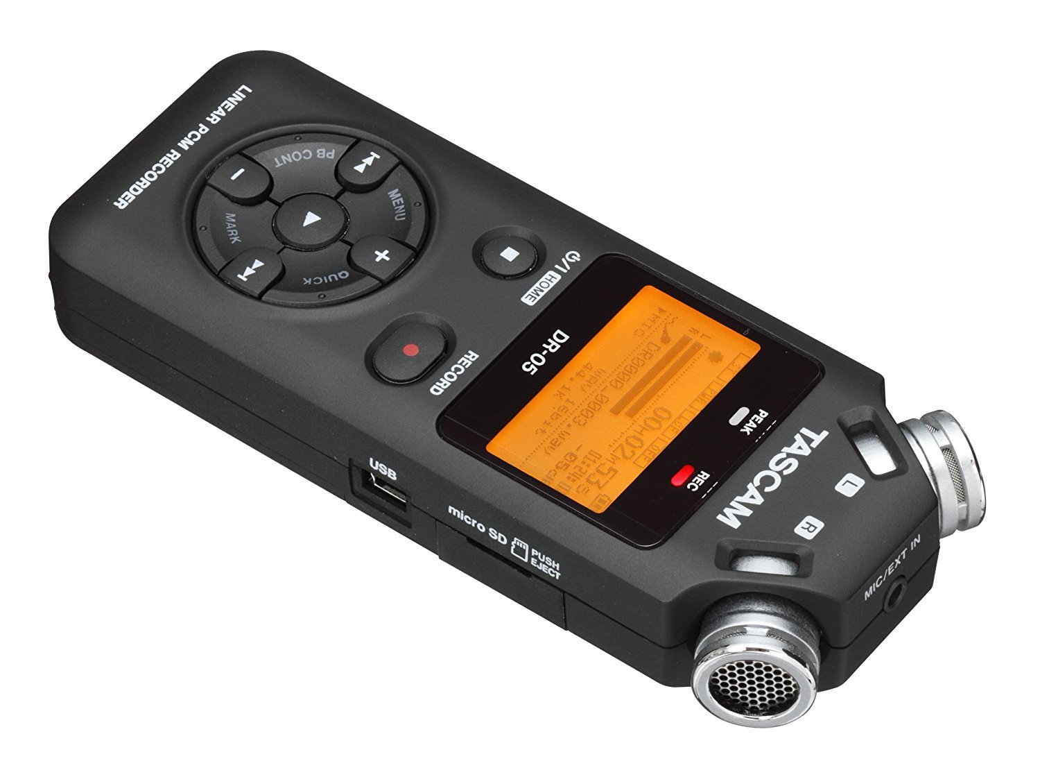 Tascam Portable Studio Recorder, Black, 7.5 x 2.4 x 1.2 inches (DR-05V2)