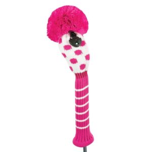 just4golf dot golf club head cover, hybrid, pink