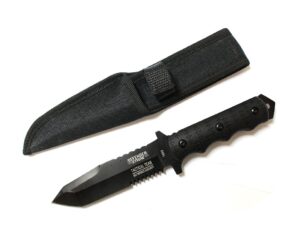 9" defender-xtreme tactical team hunting outdoor knife full tang with sheath