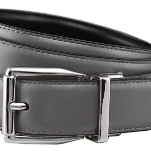 4010R-NP-RB30 Reversible Belt Genuine Leather Dress Casual Belt 1-1/8"(30mm) Wide (Black/Gray, 36)