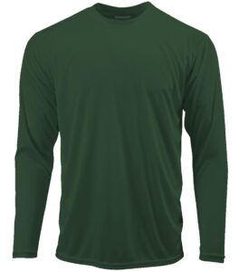 joe's usa dri-equip long sleeve moisture wicking athletic shirt | medium-forest green