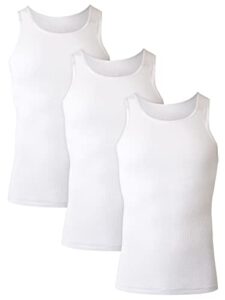 hanes men's comfortsoft moisture wicking tagless tank undershirts-multipacks, white 3-pack, 3x large