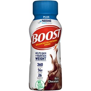 boost plus complete nutritional drink, rich chocolate, 8 fl oz (pack of 24)