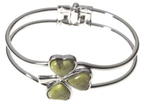 irish shamrock bangle with connemara marble by solvar