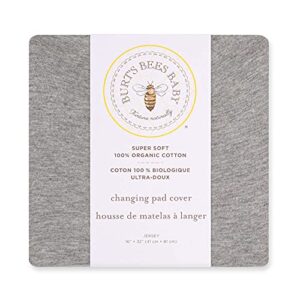 Burt's Bees Baby - Changing Pad Cover, 100% Organic Jersey Cotton Changing Pad Liner for Standard 16 x 32 Inch Changing Mats