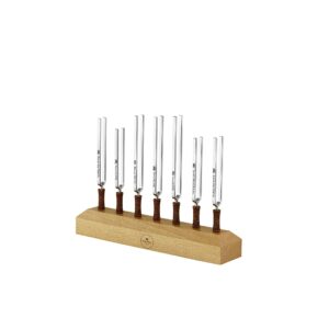 Planetary Tuning Fork 7 Piece Chakra Set with Exact Pitch and Frequency — MADE IN GERMANY — For Meditation, Sound Healing Therapy and Yoga, 2-YEAR WARRANTY brown