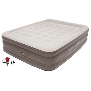 coleman supportrest plus pillowstop double-high airbed, built-in 120v pump, secure pillow, suitable for camping & home use