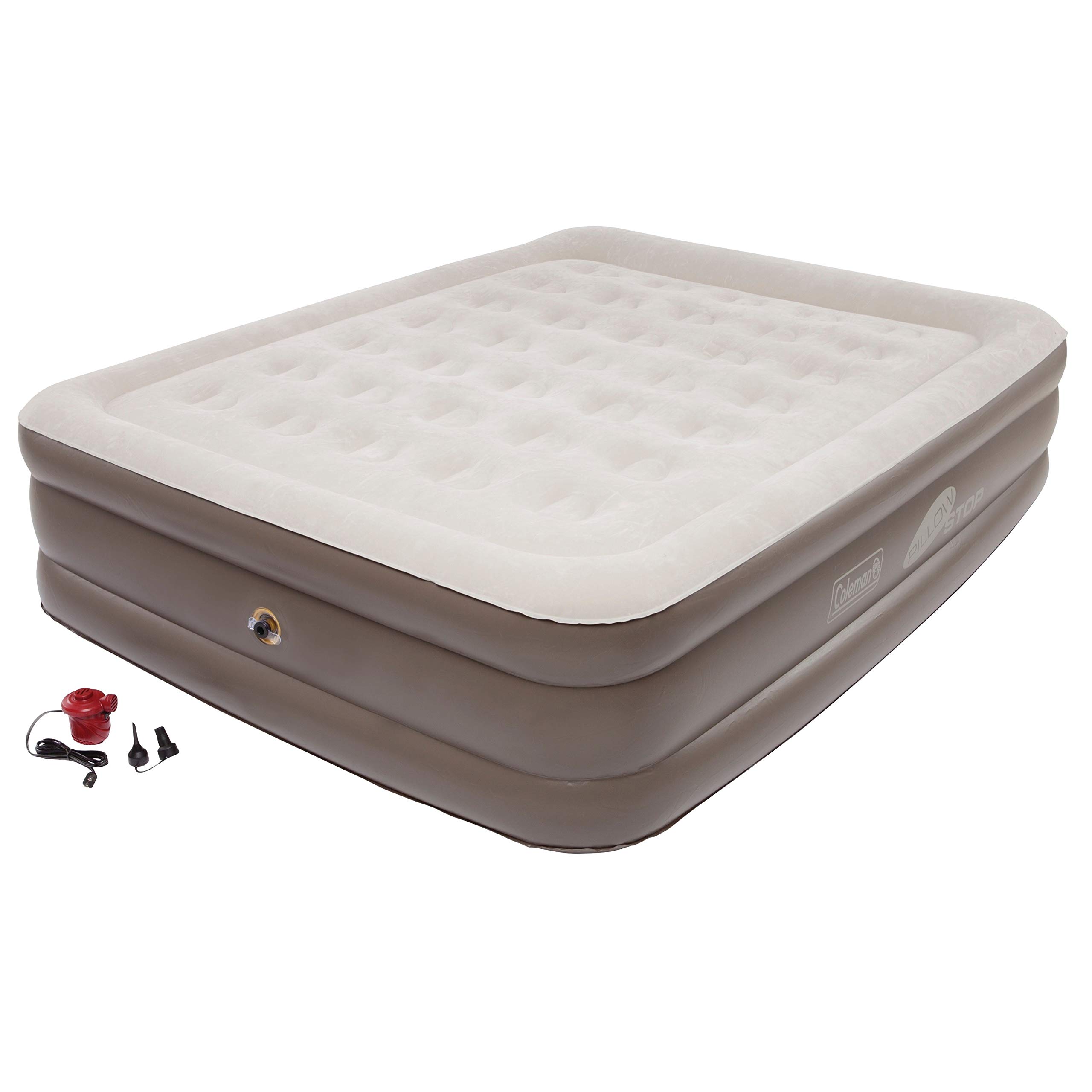 Coleman SupportRest Plus PillowStop Double-High Airbed, Built-in 120V Pump, Secure Pillow, Suitable for Camping & Home Use