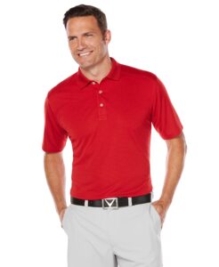 callaway men's short sleeve core performance golf polo shirt with sun protection (size small-4x big & tall), chili pepper, 3x-large