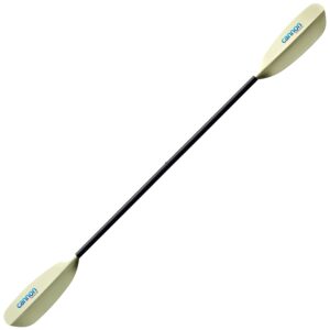 cannon paddles nokomis hybrid touring kayak paddle with ivory fiberglass reinforced polymer blades (2-piece), black/ivory, 230cm