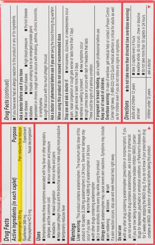 Tylenol Sinus Severe Daytime Cold & Flu Relief Medicine Caplets, Non-Drowsy Pain Reliever, Fever Reducer Expectorant & Decongestant, Acetaminophen, Guaifenesin & Phenylephrine HCl, 24 ct