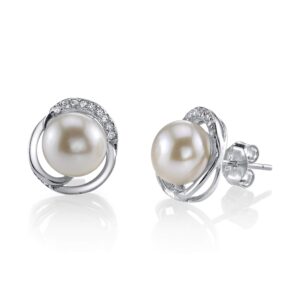 real pearl earrings for women with genuine aaaa quality white freshwater cultured pearls | 14k gold plated 925 sterling silver earrings for women - the pearl source