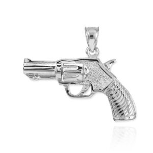 trendy necklaces fine 925 sterling silver revolver pistol charm gun pendant