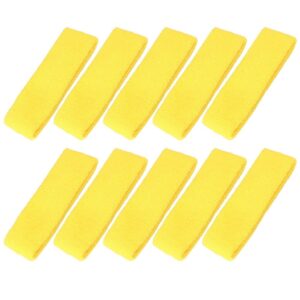 mallofusa ? 10 pcs cotton sports basketball headband/sweatband head sweat band/brace gift party outdoor activities (yellow)