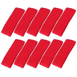 mallofusa 10 pcs sports basketball headband/sweatband head sweat band/brace gift party outdoor activities (red)