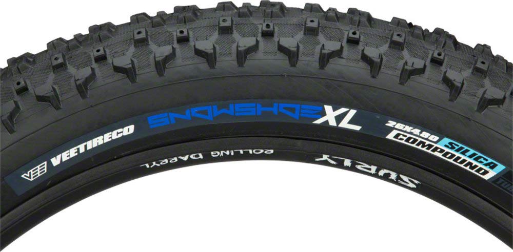 Vee Rubber Snowshoe XL Fat Bike Tire: 26" X 4.8" 120 Tpi Folding Bead Silica Compound, Black