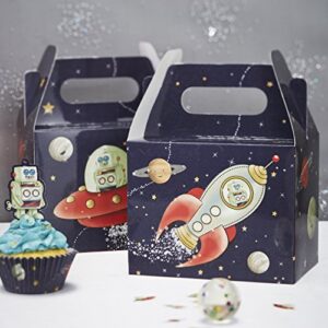 ginger ray spaceship paper party boxes birthday favour, 5 pack