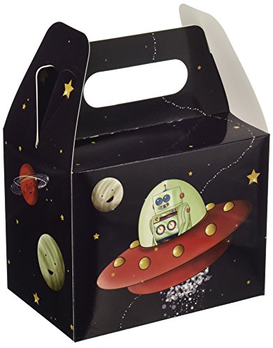 Ginger Ray Spaceship Paper Party Boxes Birthday Favour, 5 Pack