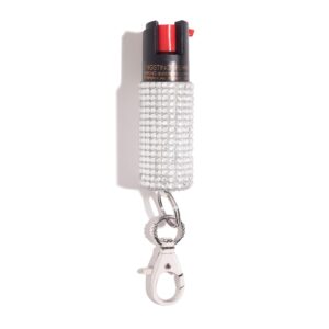 blingsting pepper spray keychain for women silver