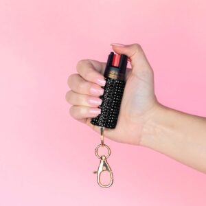 Pepper Spray Keychain for Women – Fashionable & Powerful, our 10% OC, No Gel Sprays Long Range and is Specifically Designed for Women, Safe, Accessible, Easy to Use, No Accidents, and Refillable