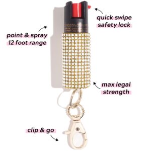 BLINGSTING Pepper Spray Keychain for Women Gold