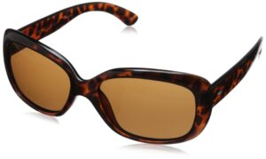 foster grant women's election wrap polarized sunglasses, tortoise/brown, 58 mm