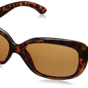 Foster Grant Women's Election Wrap Polarized Sunglasses, Tortoise/Brown, 58 mm