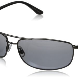 Foster Grant Men's Oscar Wrap Sunglasses, Gunmetal/Smoke, 64 mm