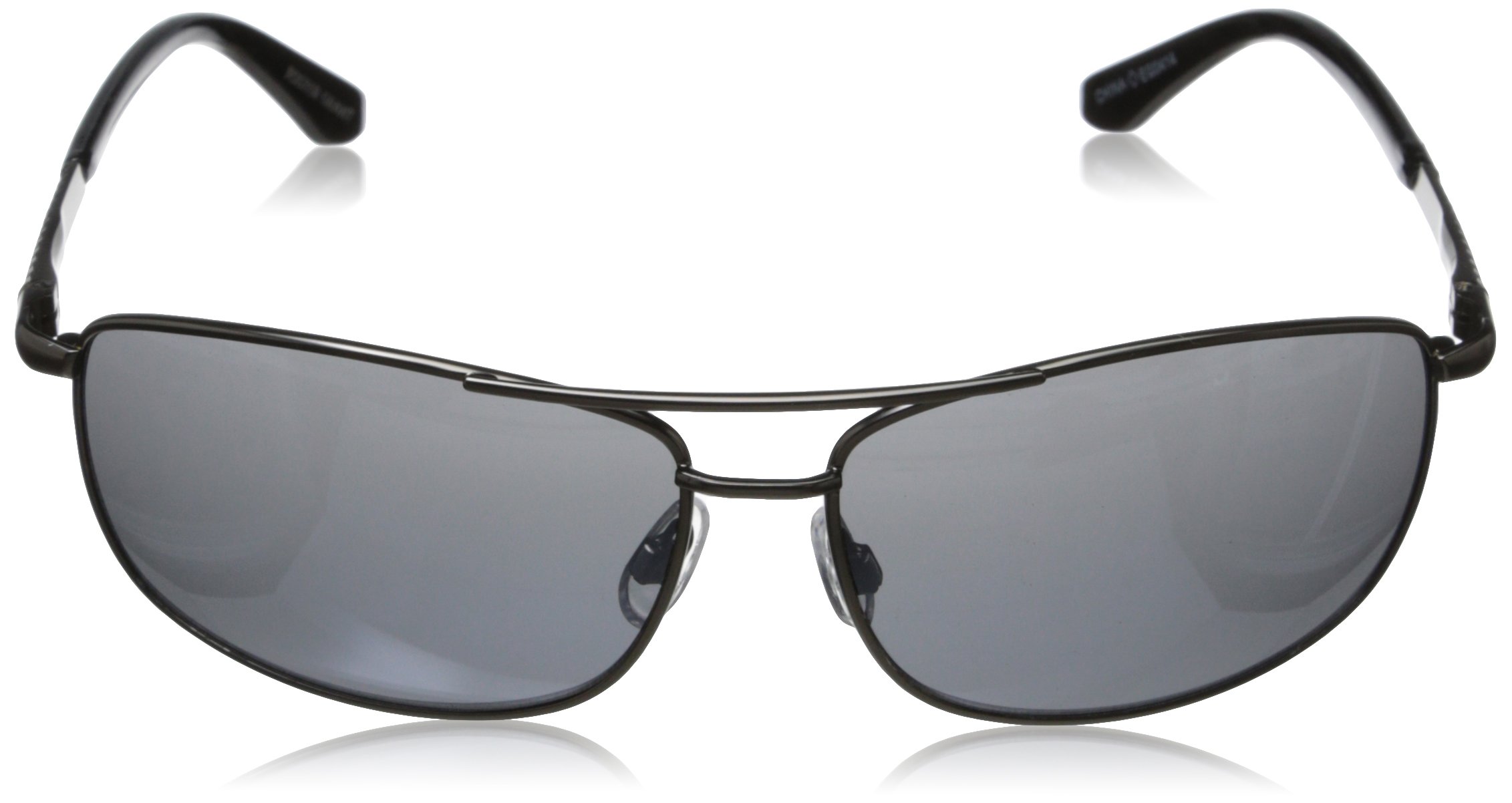 Foster Grant Men's Oscar Wrap Sunglasses, Gunmetal/Smoke, 64 mm