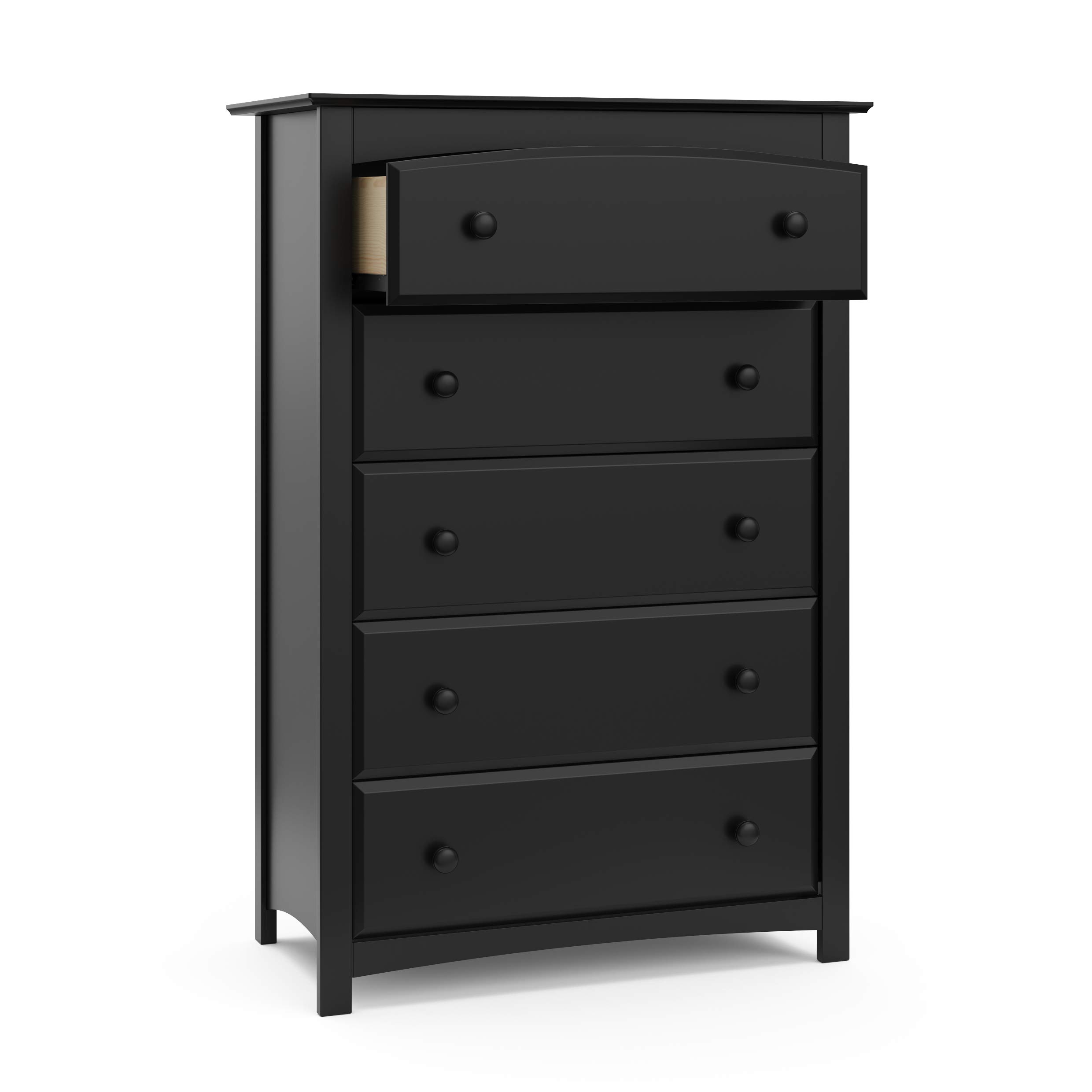 Storkcraft Kenton 5 Drawer Dresser (Black) – Dresser for Kids Bedroom, Nursery Dresser Organizer, Chest of Drawers for Bedroom with 5 Drawers, Universal Design for Children’s Bedroom