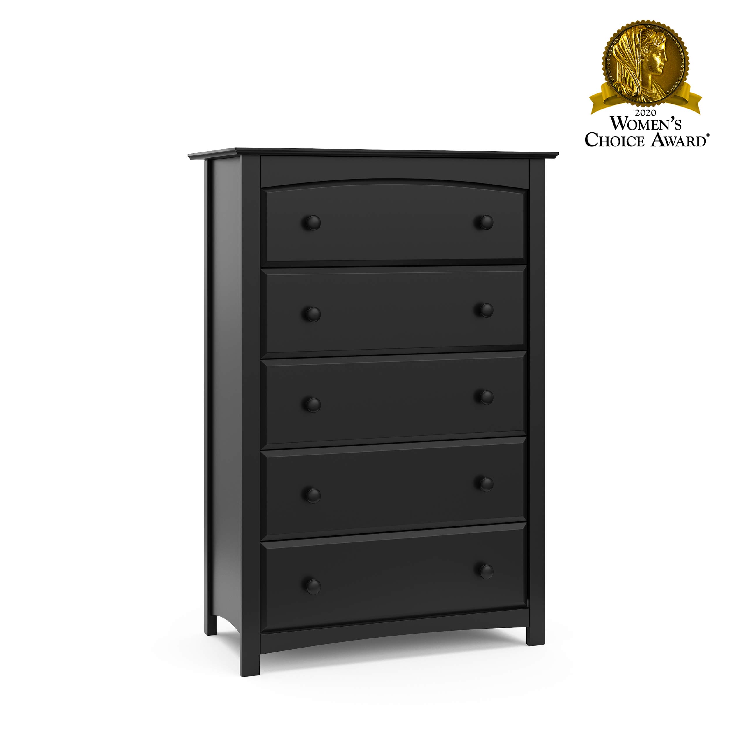 Storkcraft Kenton 5 Drawer Dresser (Black) – Dresser for Kids Bedroom, Nursery Dresser Organizer, Chest of Drawers for Bedroom with 5 Drawers, Universal Design for Children’s Bedroom