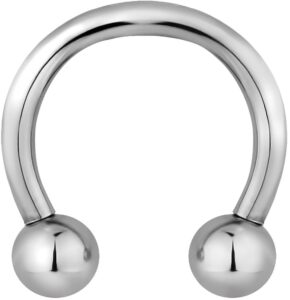 forbidden body jewelry 14g 10mm surgical steel internally threaded horseshoe body piercing ring