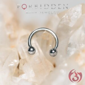 Forbidden Body Jewelry 16g 12mm Surgical Steel Internally Threaded Horseshoe Body Piercing Ring