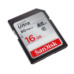 SanDisk Ultra 16GB Class 10 SDHC Memory Card Up to 80MB/S- SDSDUN-008G-G46 [Newest Version]