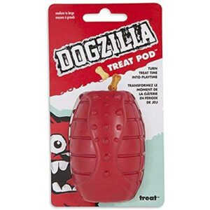 Petmate Dogzilla Treat Pod Toy, Red, Medium